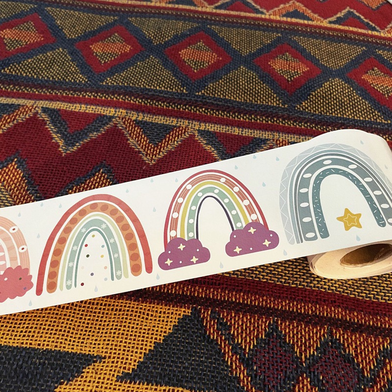 Boho Bulletin Border Trim 20M Two Sided Rainbow Bo... – Vicedeal