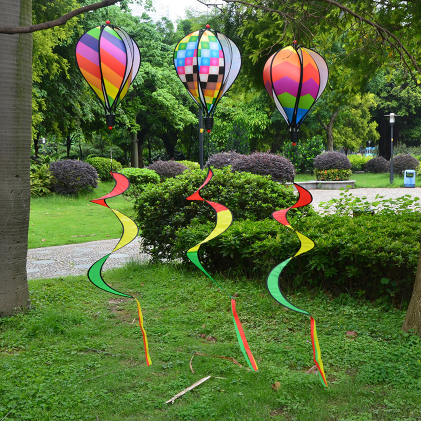 Air Balloon Wind Spinner Rainbow Kinetic Hanging W... – Grandado