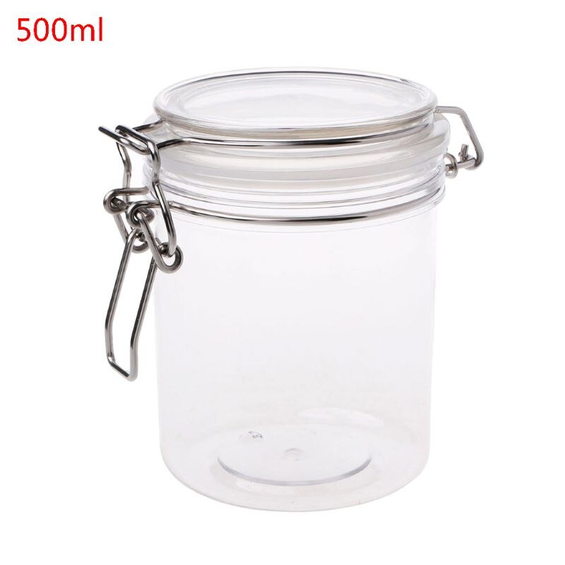 4 Sizes Plastic Round Clip Top Storage Jar With Ai... – Grandado