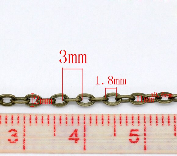 Antique Bronze Flat Link-Opened Chains Findings 3x... – Grandado