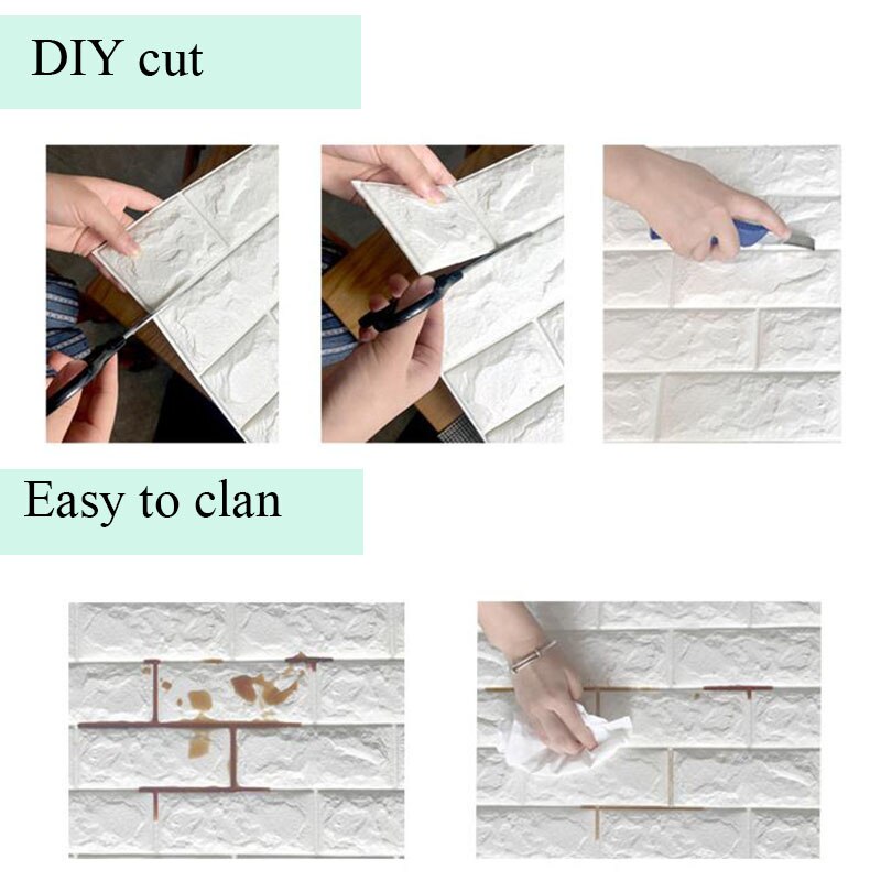 10pcs 3D Brick Wall Stickers Wallpaper Decor Foam ... – Grandado