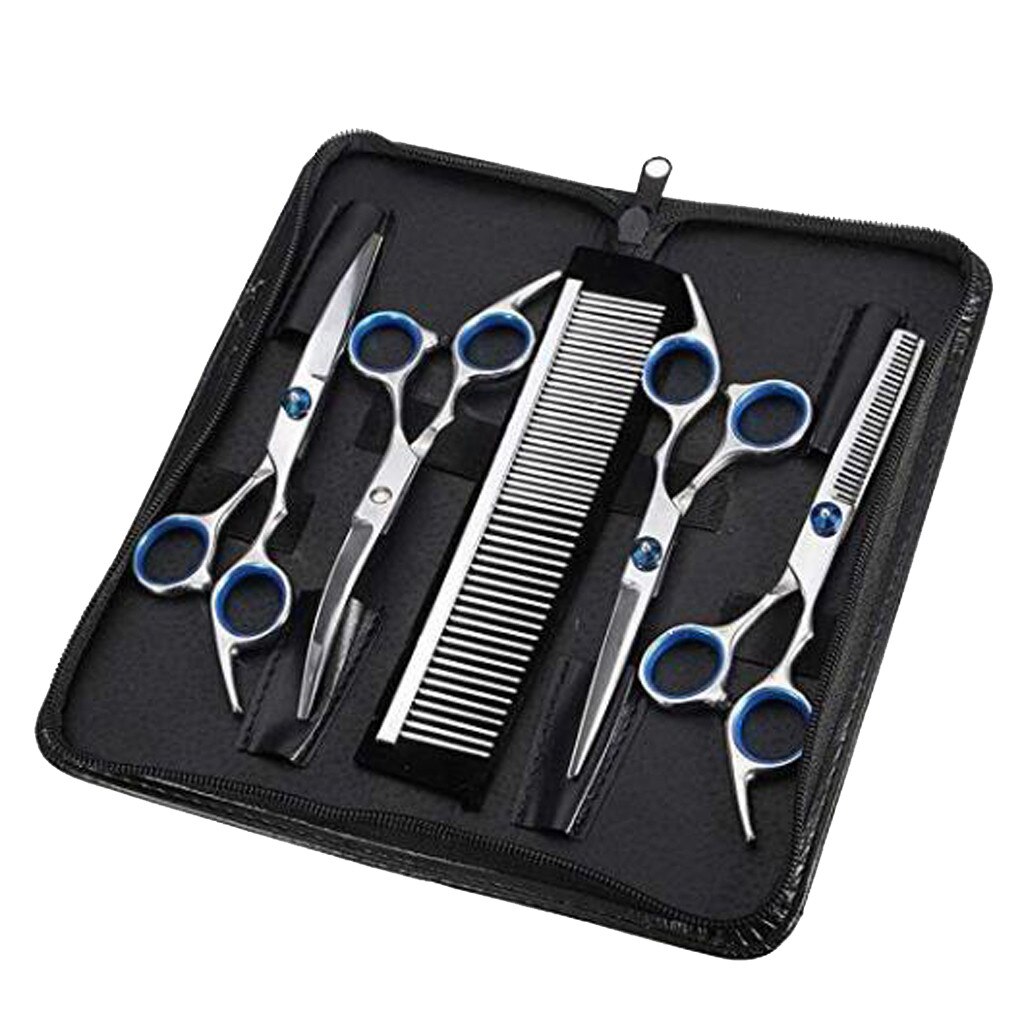 6 Pc Schaar Set Schaar + Kam + Zak Kappers Schaar ... – Grandado
