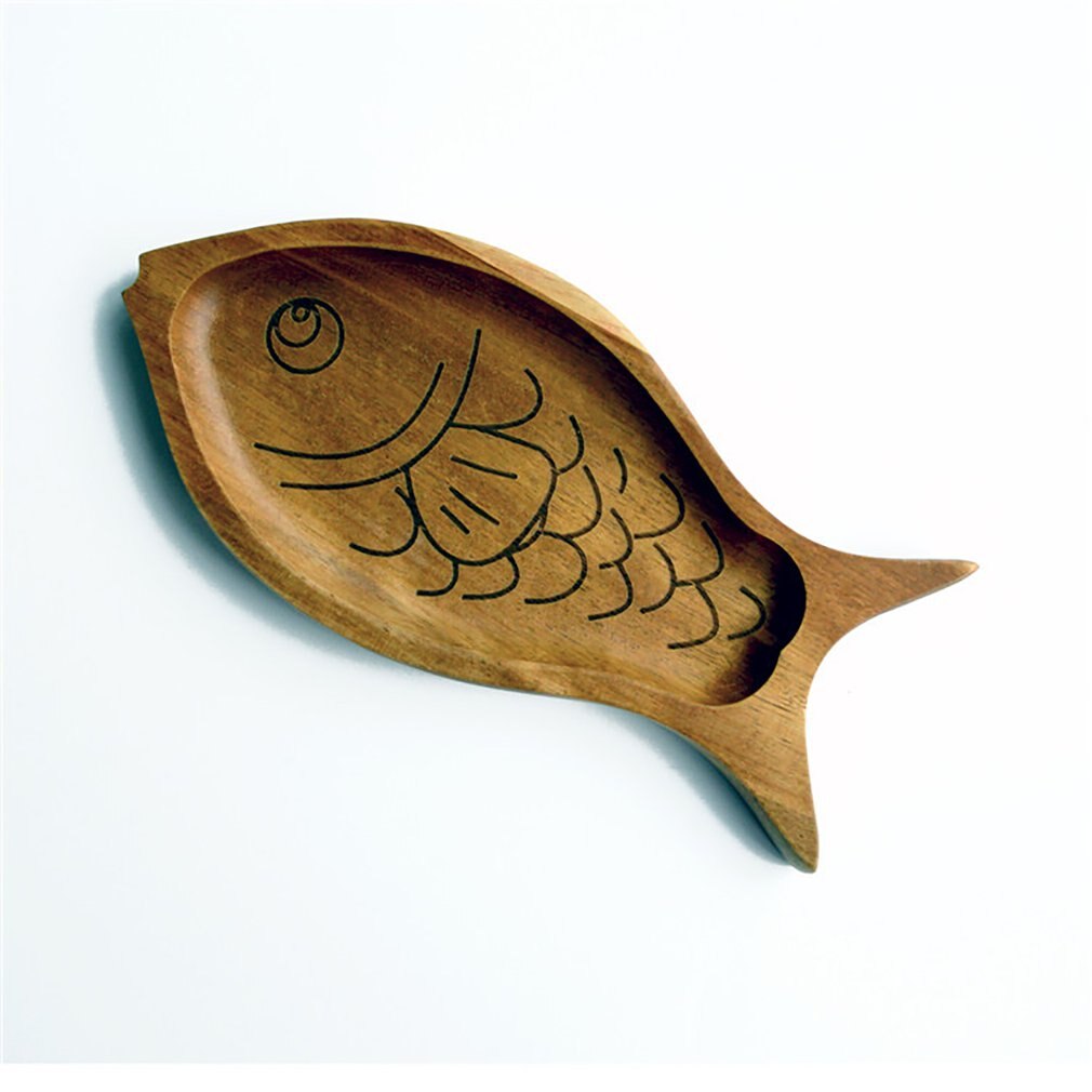 Snack Wooden Dish Pattern Flat Bottom Dish Snack D... – Vicedeal