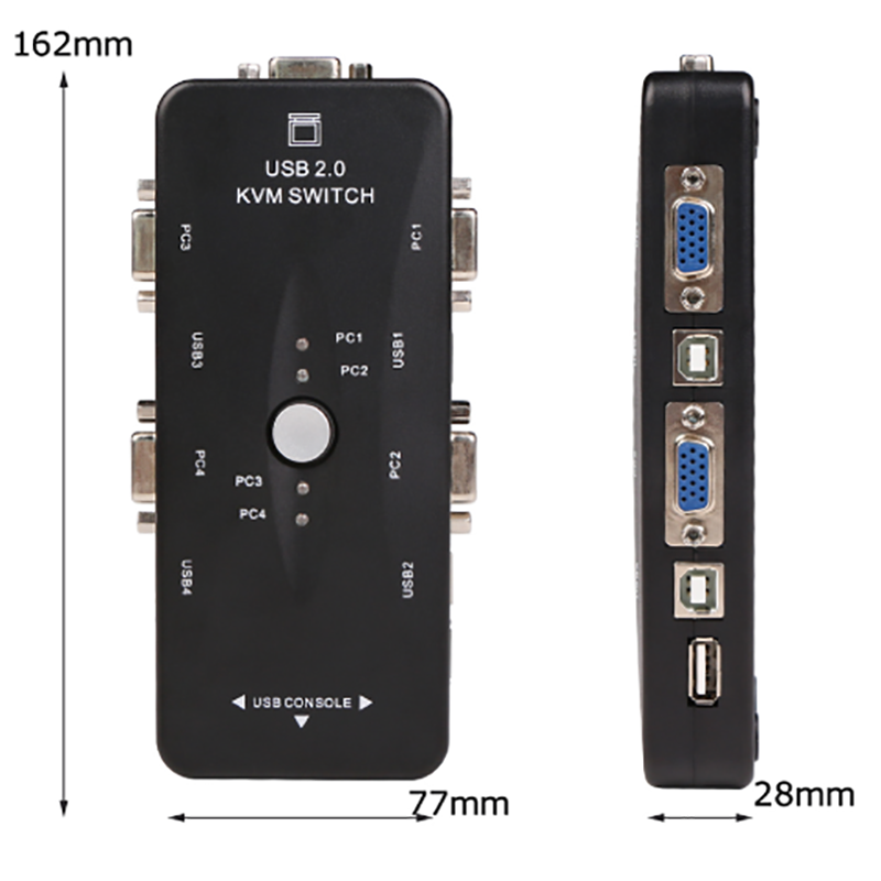 4-Port USB 2.0 KVM Switcher 1920*1440 VGA Switch B... – Vicedeal