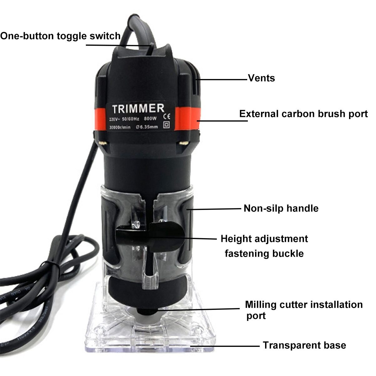 800W Elektrische Trimmer Hout Hand Trimmer Gravere... – Grandado