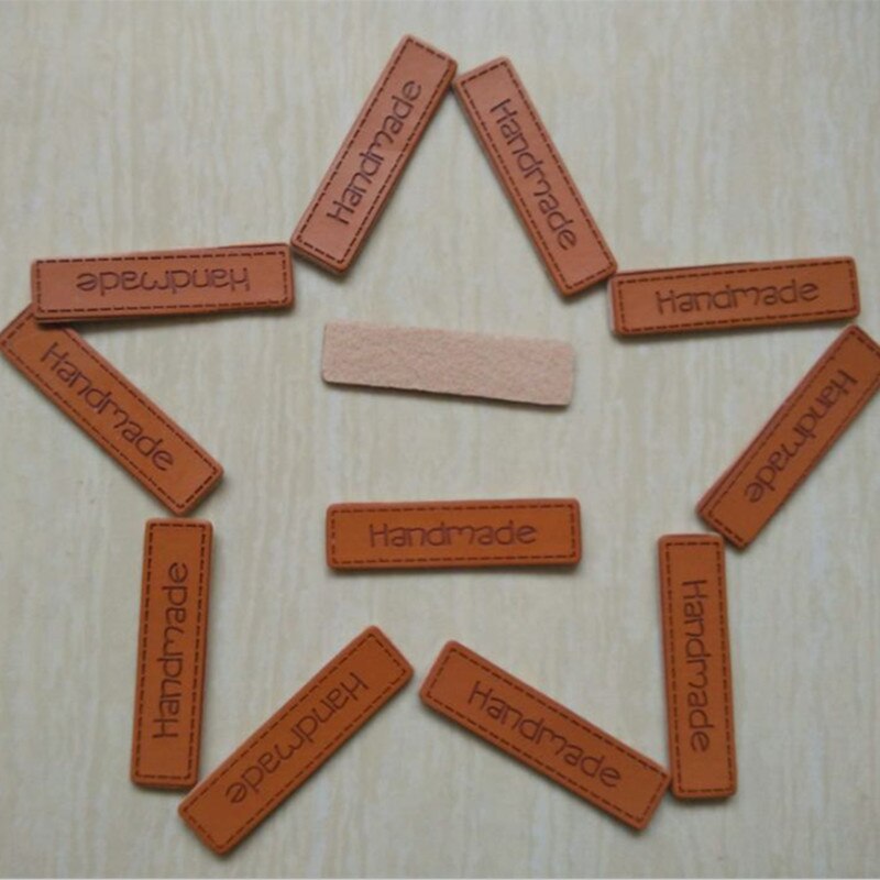 50 pcs/lot English Handmade Garment main labels PU... – Grandado
