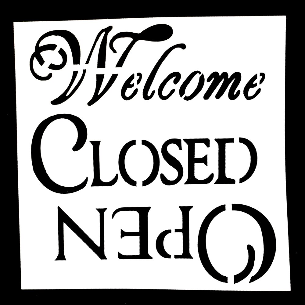 1PC Welcome Close Open Letter Reusable Stencil Air... – Vicedeal