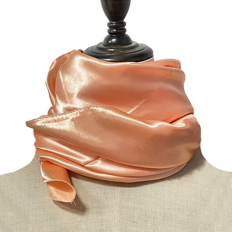 90*90cm Square Silk Scarf Female Plain Shawls and ... – Grandado