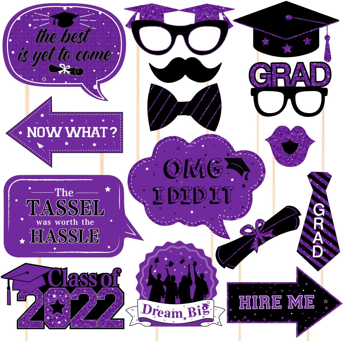 Cheereveal Paars Glazen Hoed Photo Booth Props Con... – Vicedeal