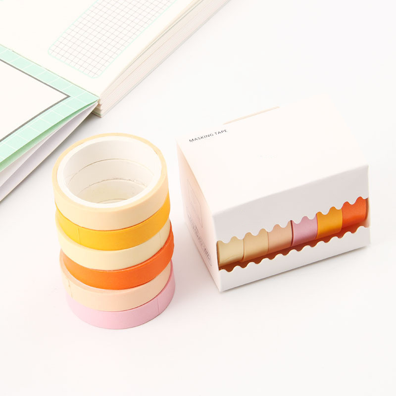 6pcs/pack Simple Solid Color Washi Masking Tape St... – Vicedeal