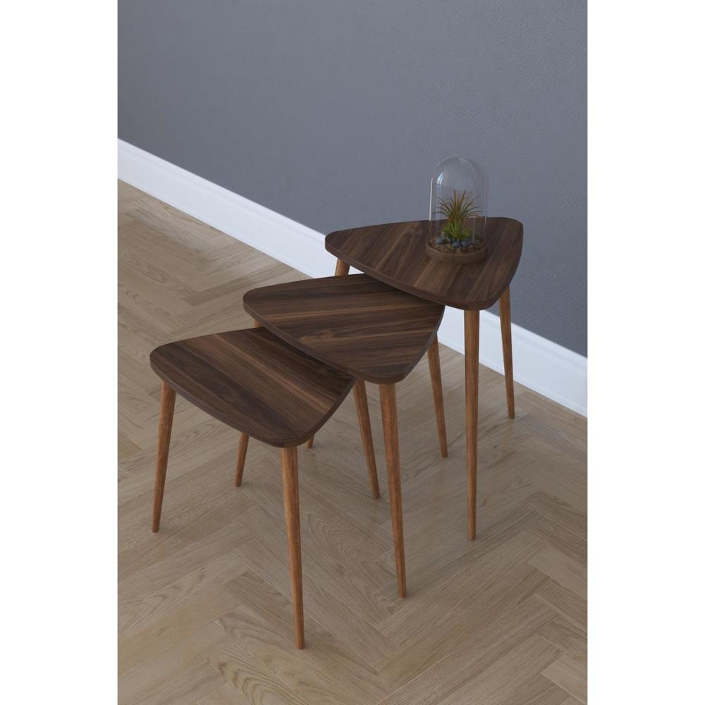 Remaks Retro Triangle Zigon Service Table With 3 W... – Grandado