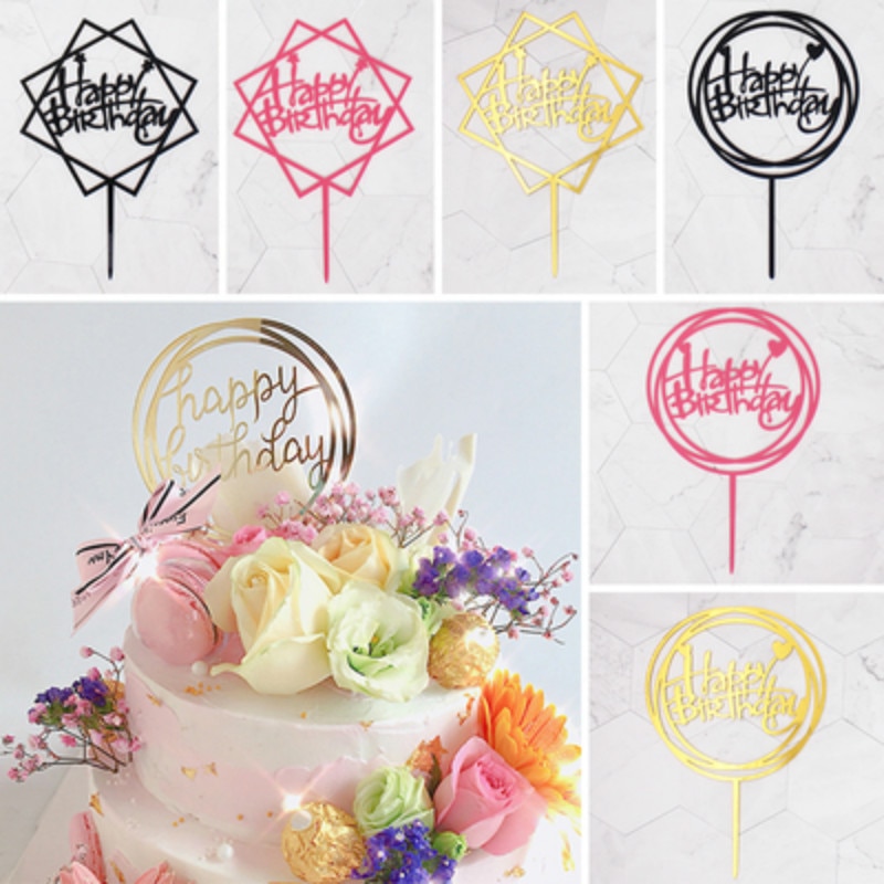 Gelukkige Verjaardag Cake Topper Acryl Brief Cake ... – Grandado