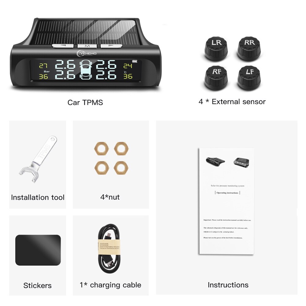 3.5 Bar Solar Tpms Auto Bandenspanningscontrolesys... – Grandado
