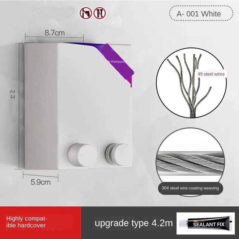 Indoor Outdoor Retractable Laundry Clothesline Wal... – Grandado