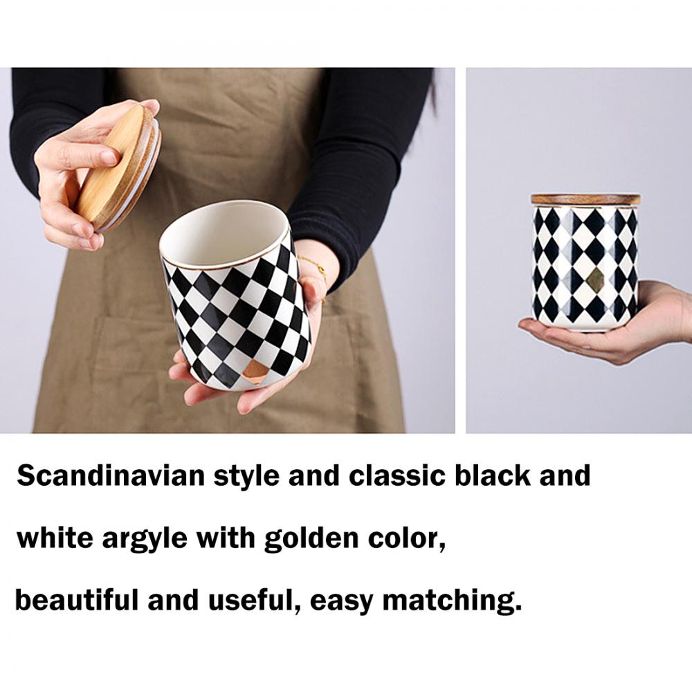 Ceramics Storage Bottles Jar Marble Pattern Cerami... – Vicedeal