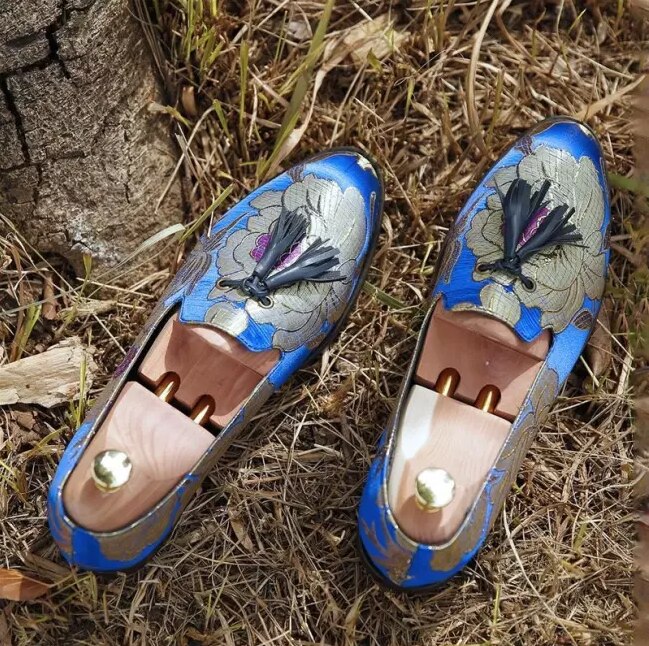 Hand-mixed Color Cloth Shoes for Men Formal Loafer... – Grandado
