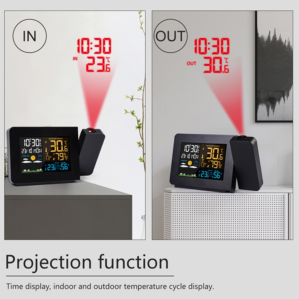 Projection Alarm Clock Weather Station Colorful Ba... – Grandado