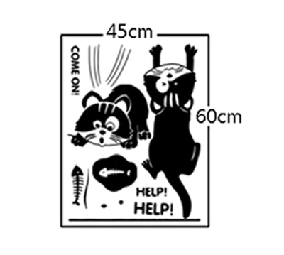 Funny Cartoon Help Cat Refrigerator Fridge Wall St... – Vicedeal