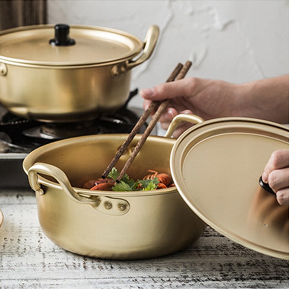 Golden Noodle Pot Korean Ramen Noodles Pot Aluminu... – Grandado