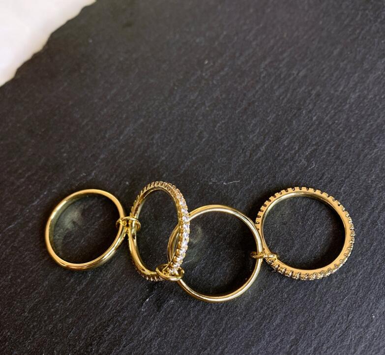 four-layer multi-layered ring shiny zircon chic in... – Grandado