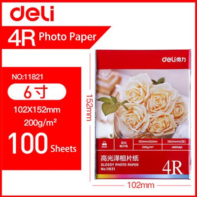 Deli waterproof glossy photo paper high list photo... – Grandado