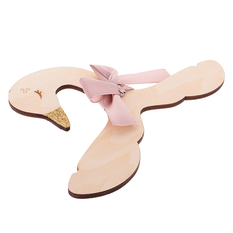 Kids Baby Animal Swan Wooden Clothes Hanger Rack H... – Vicedeal