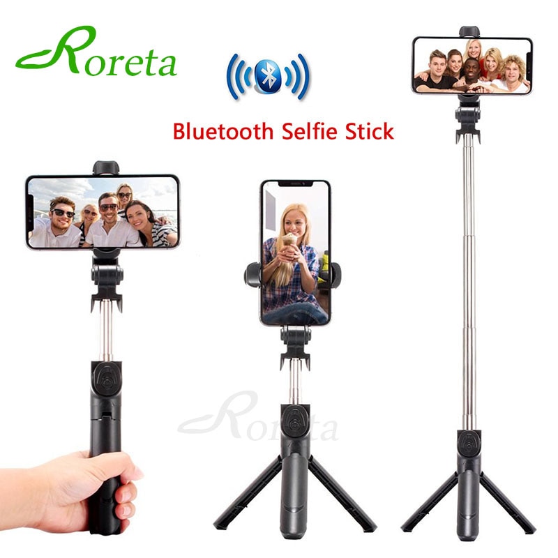 Roreta 3 in 1 Bluetooth Wireless Selfie stick with... – Grandado Roreta 3 in 1 Bluetooth Wireless Selfie stick with... – Grandado