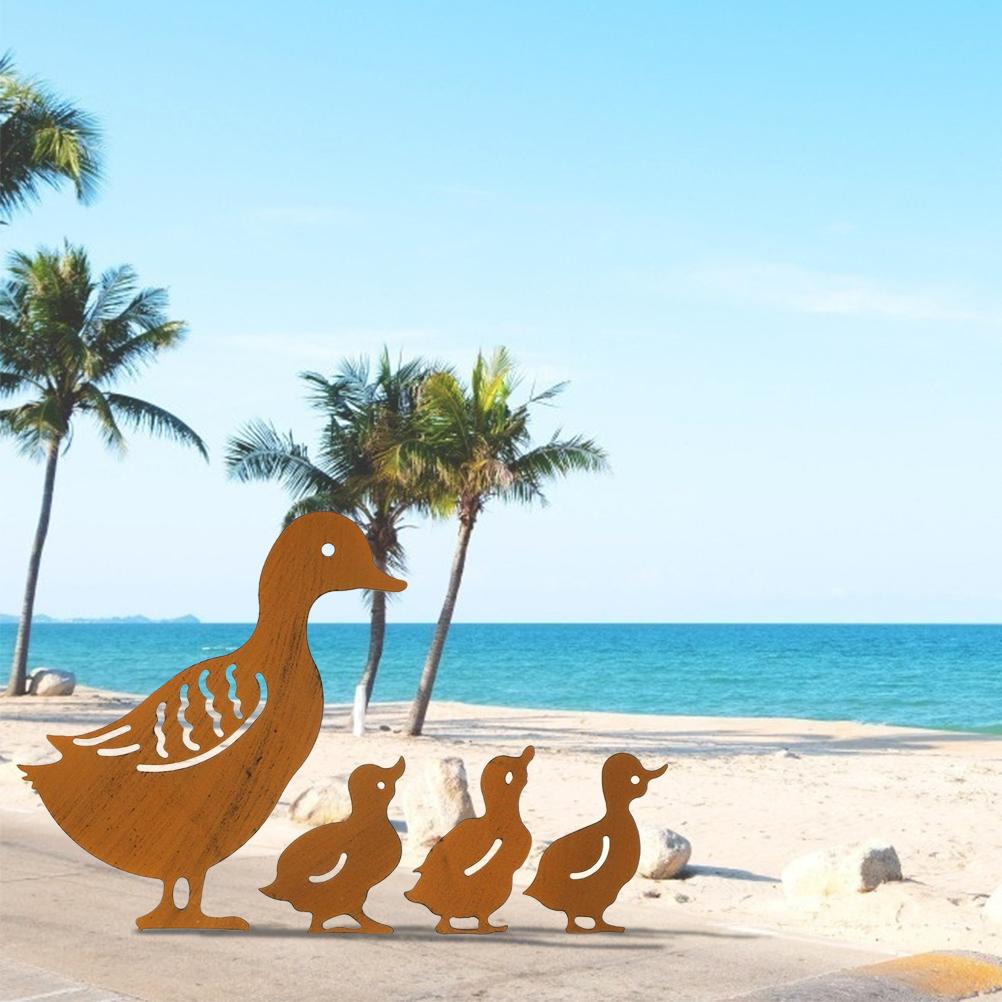 4PCS Metal Garden Lawn Statue Duck Silhouettes Sta... – Grandado