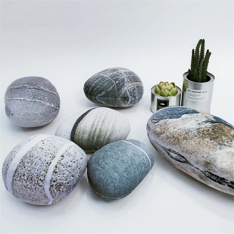 Stone holds pillow cobblestone cushion for leaning... – Grandado