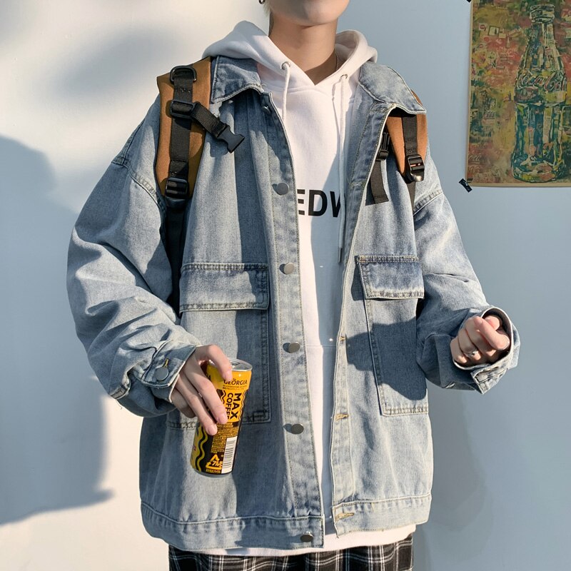 Korean Hip Hop Denim Jacket Kpop Plus Size Couple ... – Vicedeal