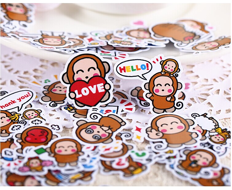 40pcs kawaii self-made amnesty monkey stickers/ be... – Vicedeal