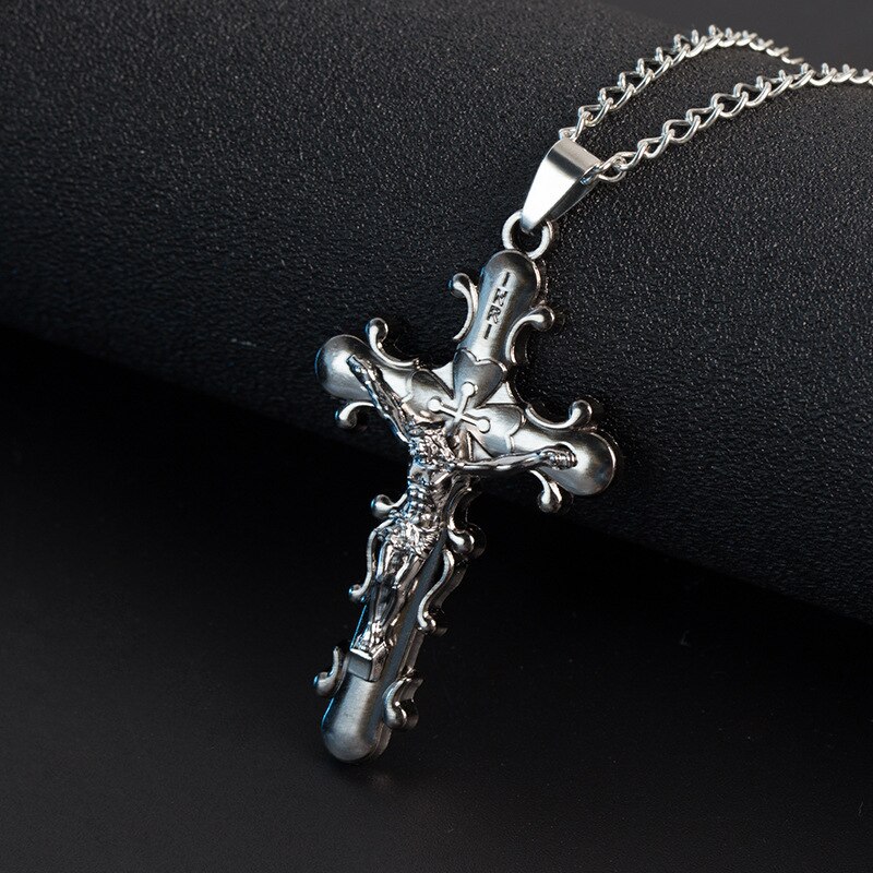 Jesus Stainless Steel Men's Necklace Gothic Cross ... – Vicedeal