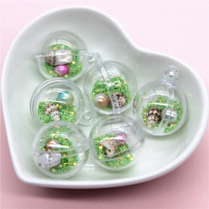 10pcs 2cm Clear Plastic Openable Ball with Shiny S... – Grandado