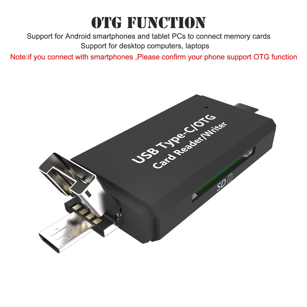 Type C & micro USB & USB 3 In 1 OTG Card Reader Hi... – Grandado