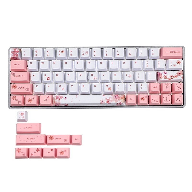 Mechanical Keyboard Keycap Sakura Keycap PBT Subli... – Grandado