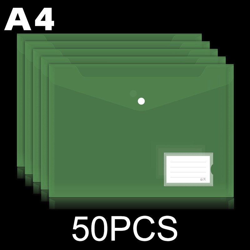 50Pcs Transparant Plastic A4 Mappen Bestand Zak Me... – Grandado