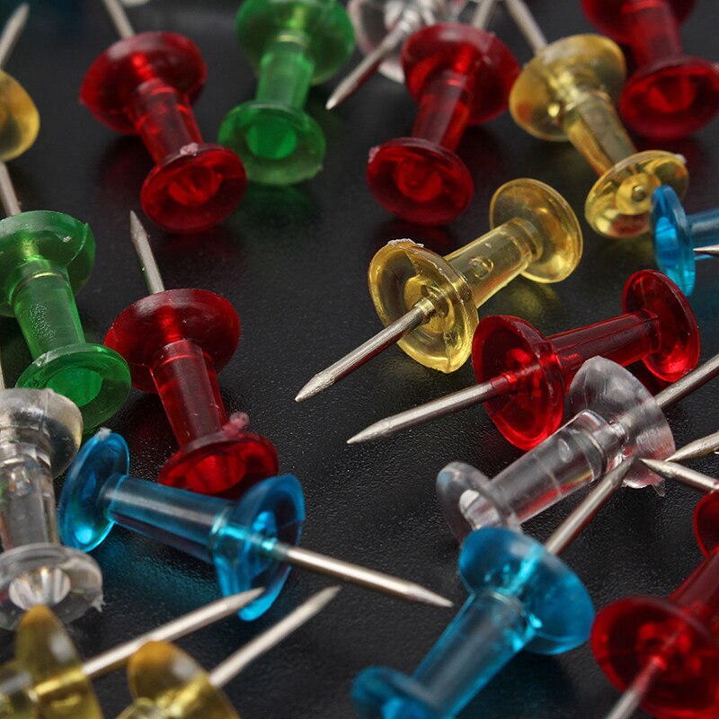 100Pcs Assorted Color Push Pins Plastic Tacks Push... – Grandado