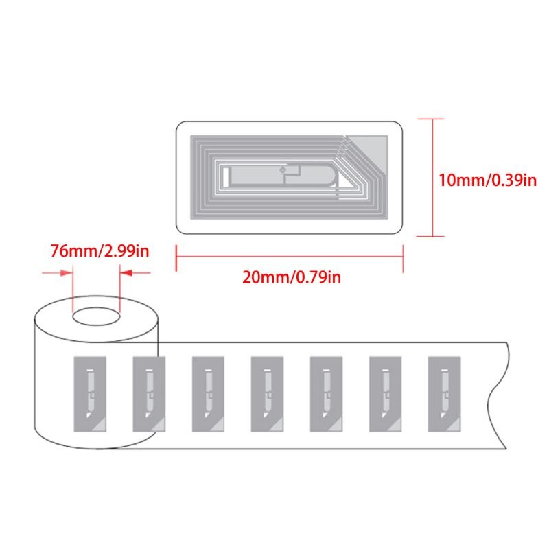 RFID NFC small Tag 13.56mhz 10x20mm transparent nt... – Grandado