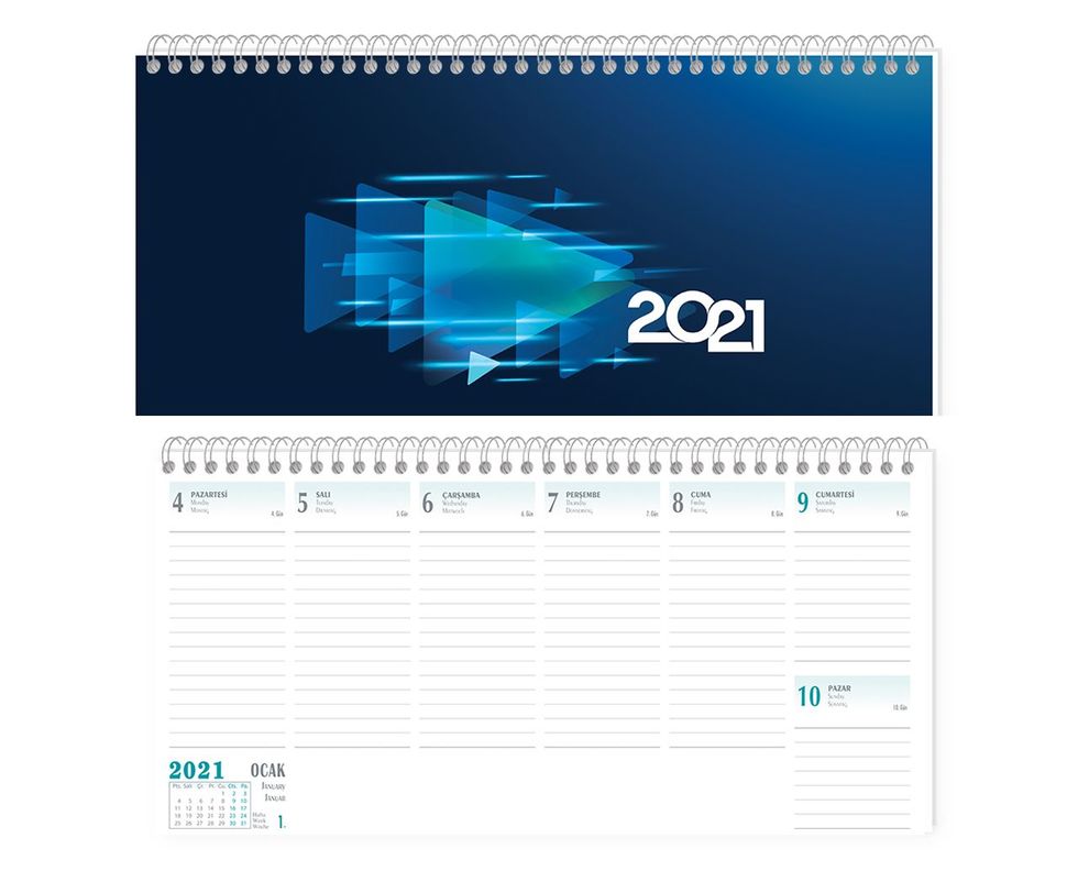 Sharp Color Spiral Weekly Desk Diary 16x33.5 83010... – Grandado