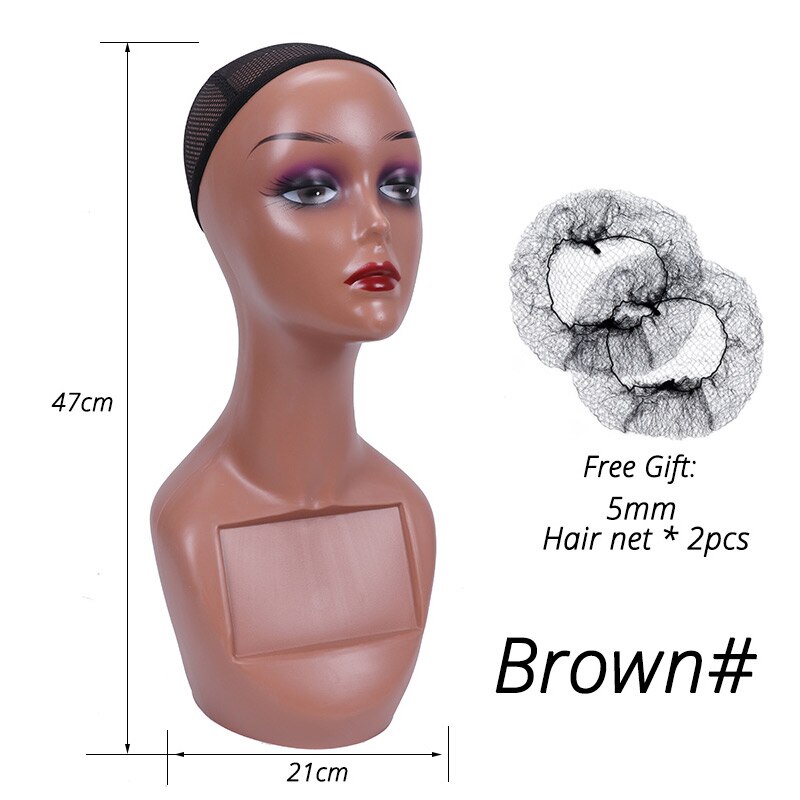 Nunify Beige/Drak Brown Wig Display Mannequin Head... – Grandado