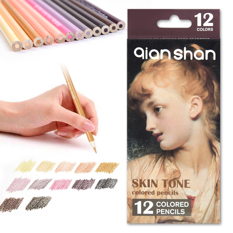 12 Colors Artist Drawing Pencil Set Skin Crayon De... – Vicedeal