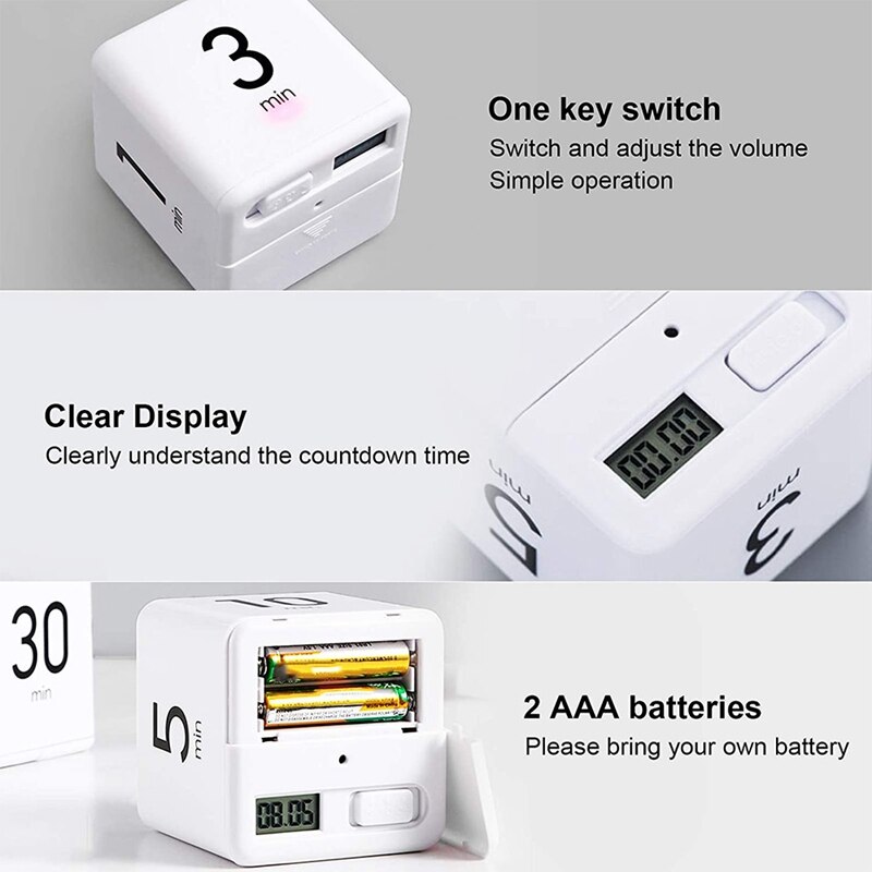 Square Timer,Kitchen Timer,1-3-5-10 Minutes,Sensor... – Grandado