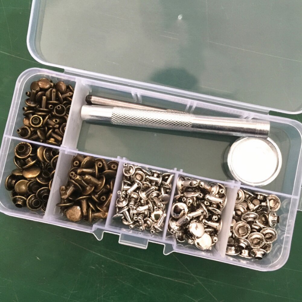 120 Set Leather Metal Rivets Double-Sided Studs Wi... – Grandado