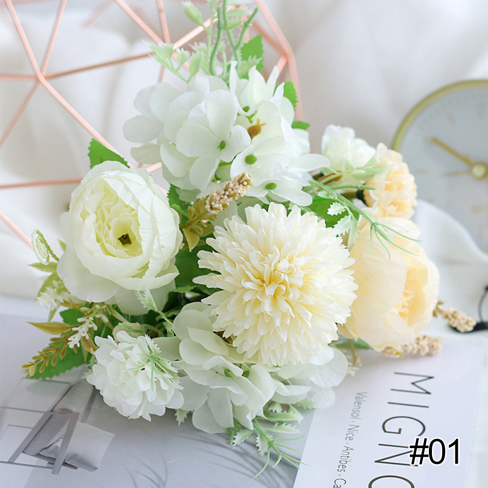 INS Photography Artificial Flowers White Peony Flo... – Grandado