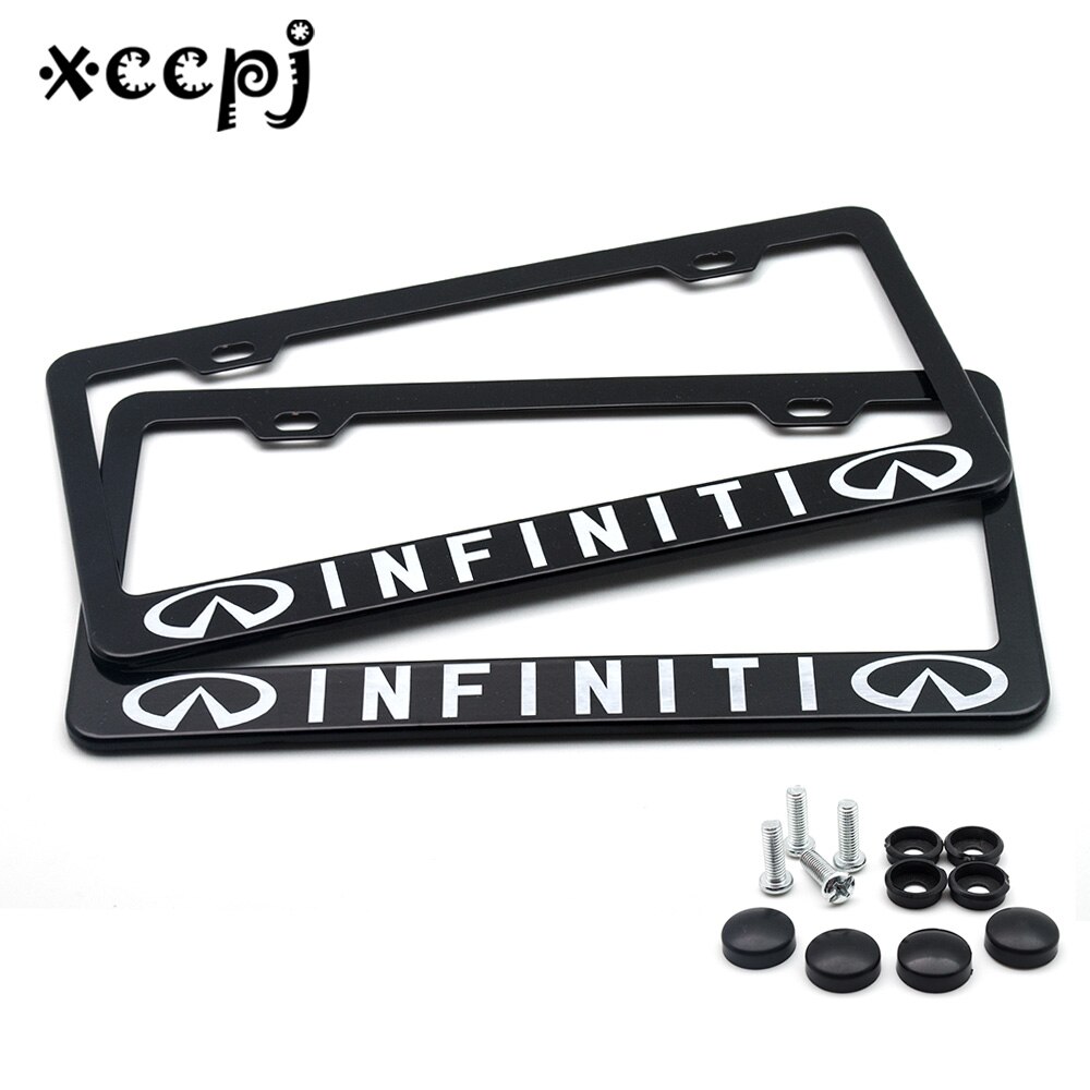 2 stuks Rvs Universele Gaten Zwarte Auto Nummerpla... – Grandado