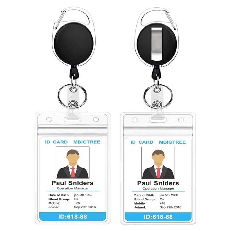 Retractable ID Badge Holders ID Badge Reels with B... – Vicedeal
