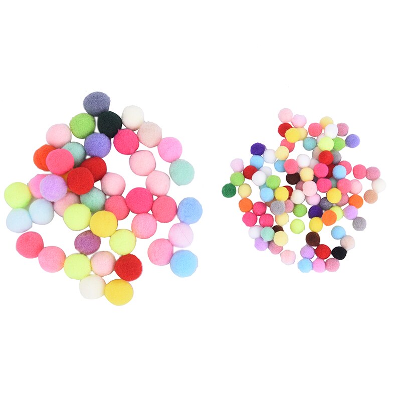 100 Pcs Mixed Soft Round Shaped Pompom Balls Fluff... – Grandado