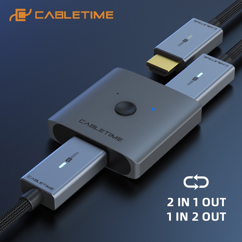 Cabletime Hdmi Splitter 4K 60Hz 1x 2/2X1 Adapter H... – Grandado