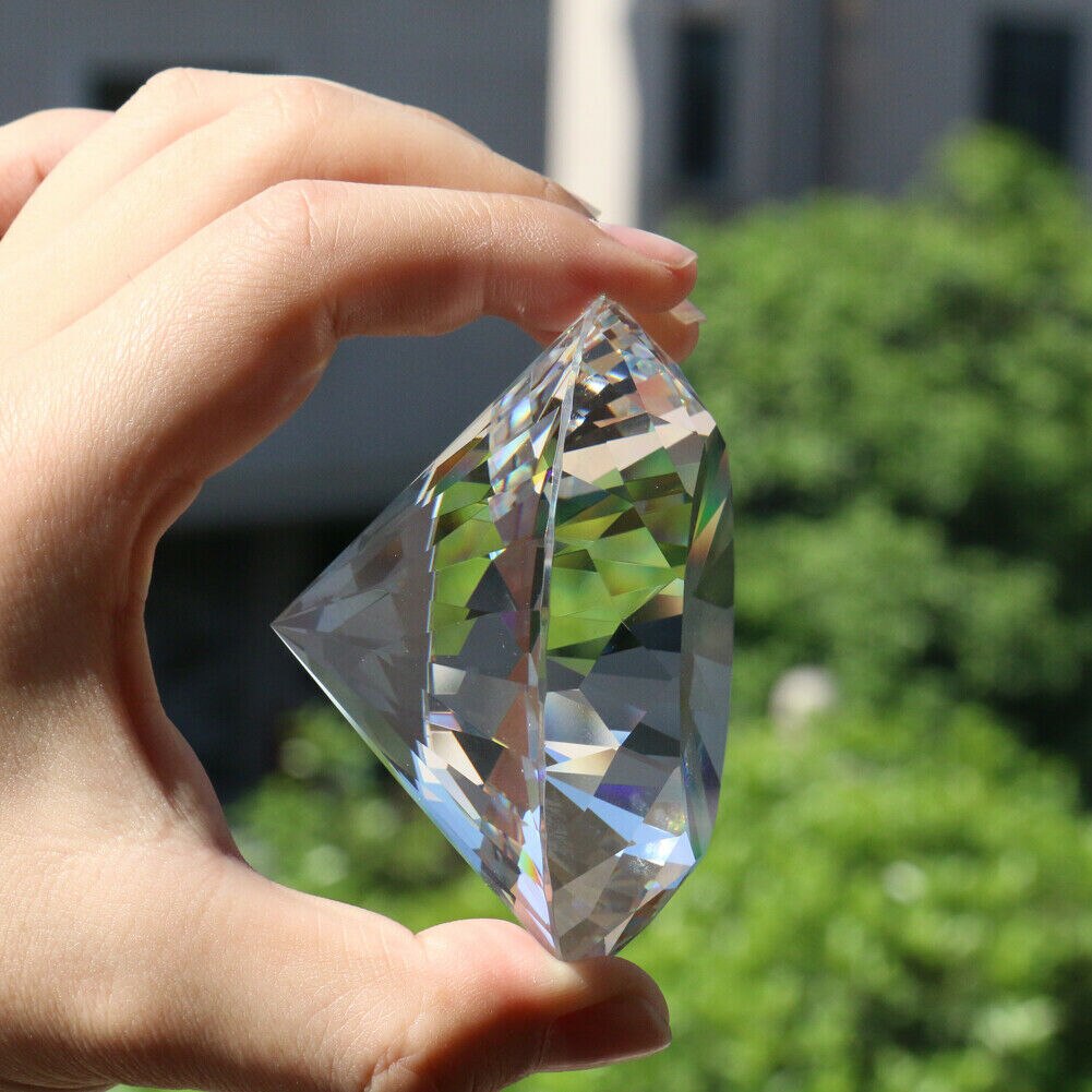80mm K9 Crystal Clear Paperweight Cut Glass Giant ... – Grandado