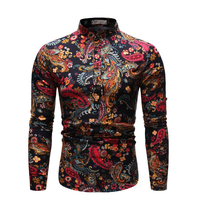 Bloemen Shirt mannen Bloemen Jurk Shirt 70s Gedruk... – Vicedeal